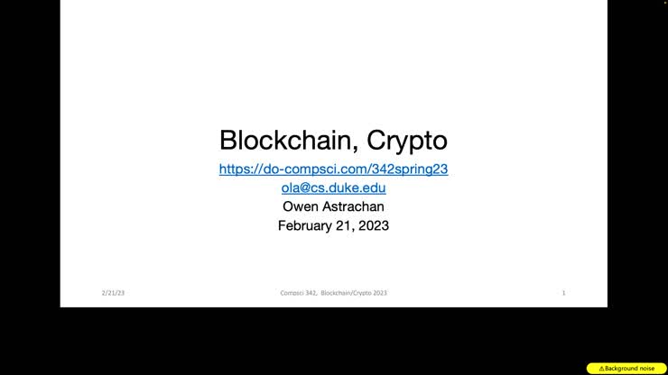 Owen Astrachan - Compsci 342 - Griffith Theatre - Spring 2023 on 2/21 ...