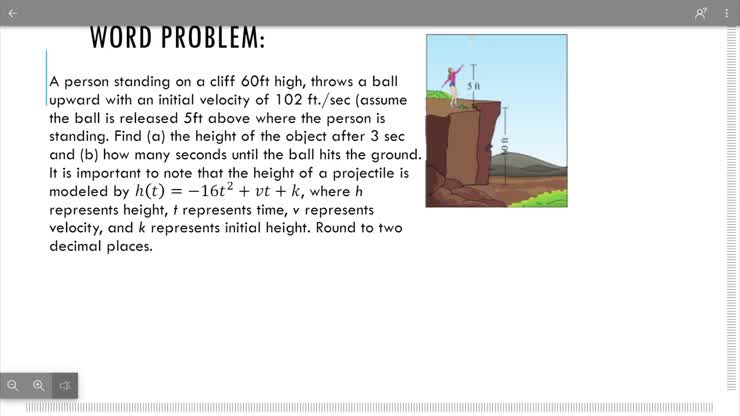 Quadratics Word Problem