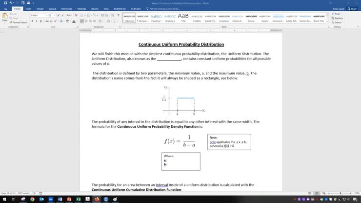 Module 3: Continuous Uniform Probability Distribution