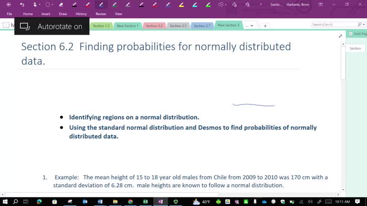 Using the normal distribution (with desmos)
