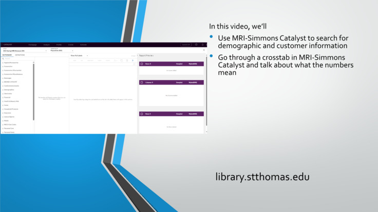 MRI-Simmons Catalyst Crosstab: Part Two