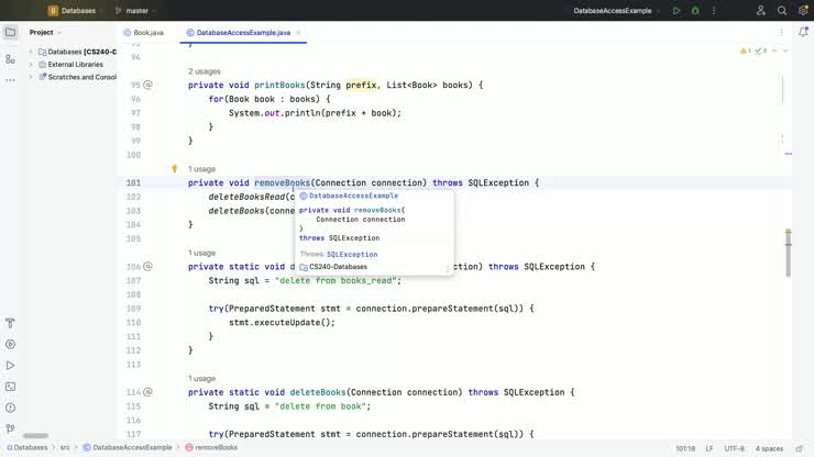 CS 240 - JDBC: Putting It All Together
