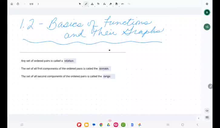 1.2 - Basics of Functions and Their Graphs (1)