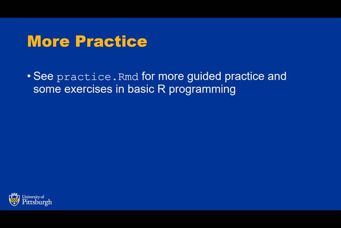 Intro to R: Practice Exercise and More Resources