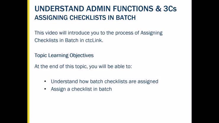 Assigning Checklists in Batch