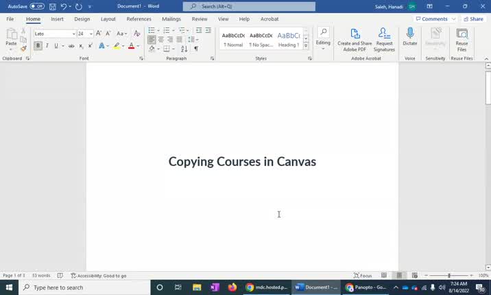 PART 1: Copying Canvas Courses at MDC