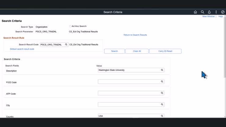 Search for External Org ID