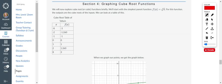 Alg 053 Lesson 12.2 #6 Graphing Cube Root Functions