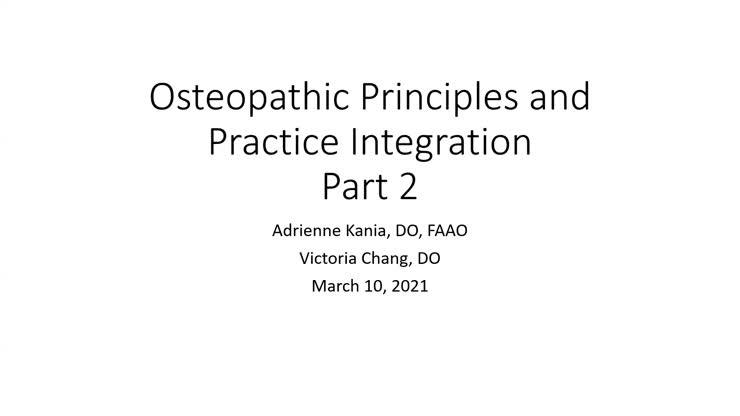 Osteopathic Principles and Practice Integration Part 2