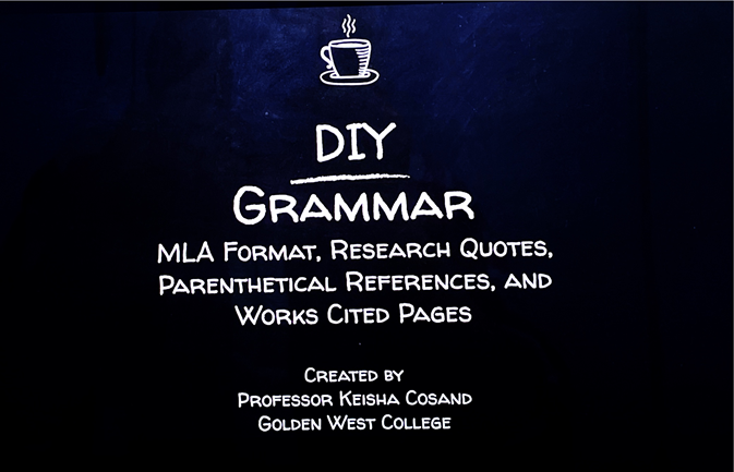 DIY Grammar: MLA Format for Research Essays