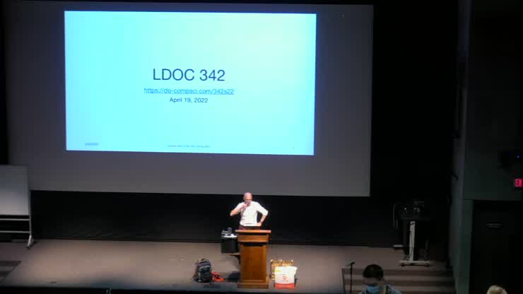 Owen Astrachan - Compsci 342 - Griffith Theater - Spring 2022 on 4/19 ...