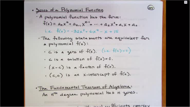 Zeros of Polynomials, Part I