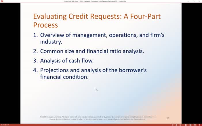 Ch14 #5: Evaluating Credit Requests: A Four-Part Process