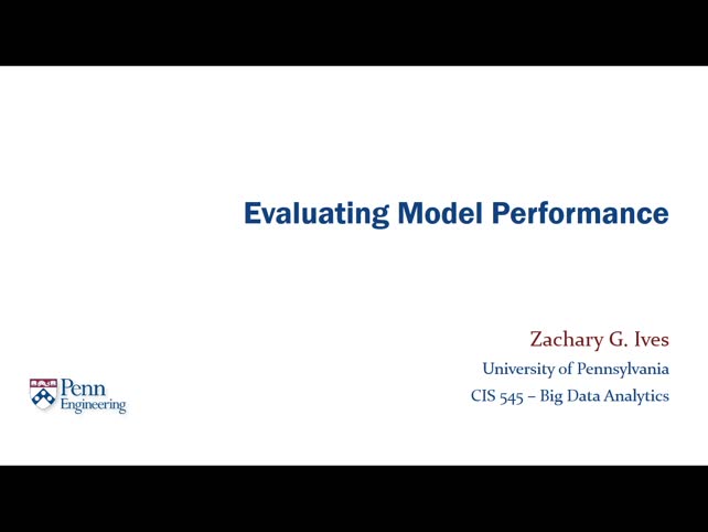 Evaluating Classifier Performance