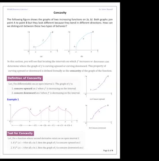 Concavity part 1