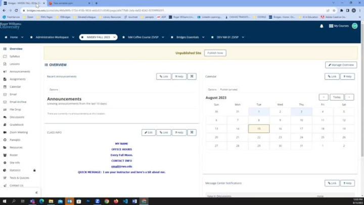 Bridges Basics: New semester checklist