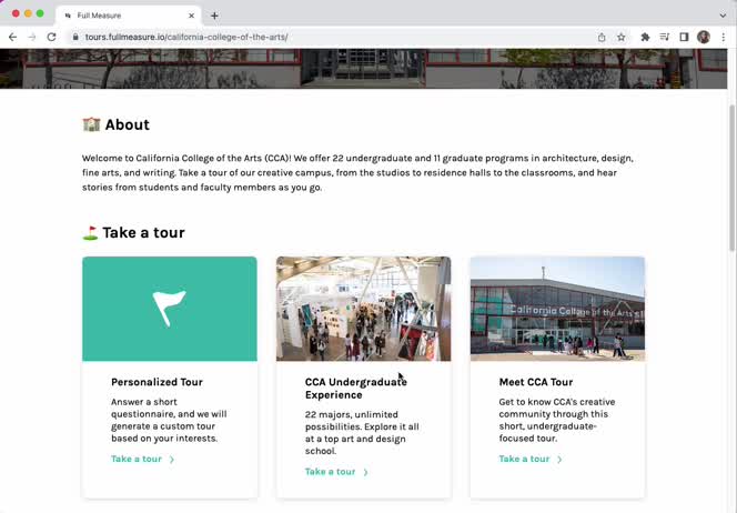 CCA Undergraduate Experience | Virtual Tour