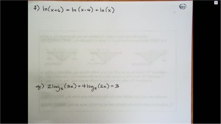 Solving Logarithmic Equations, Part II - Captioned