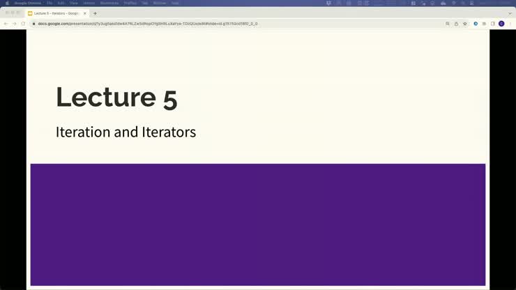 Lecture 5 - Higher Order Functions and Iterators