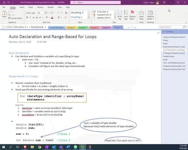 Auto Declaration and Range-Based for Loops