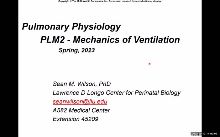 PLM2 Mechanics of Ventilation 2023