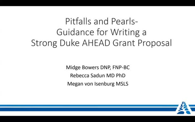 Duke AHEAD Grant Writing Session