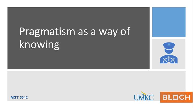 3.3 Pragmatism as a way of knowing