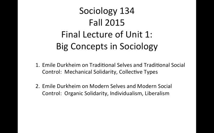 107 Durkheim on Mechanical and Organic Solidarity