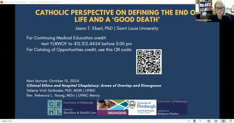 Catholic Perspective on Defining the End of Life and a ‘Good Death’