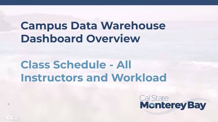 Class Schedule - All Instructors and Workload