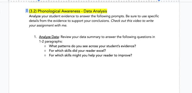 3.2: Analyzing Data (Phonological Awareness)