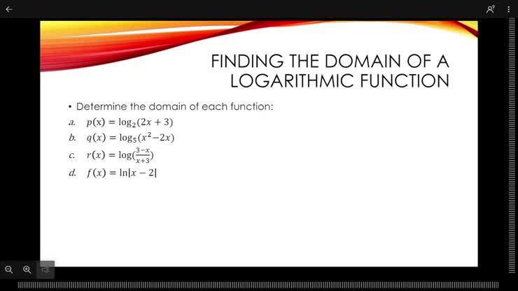 Domain of Logs