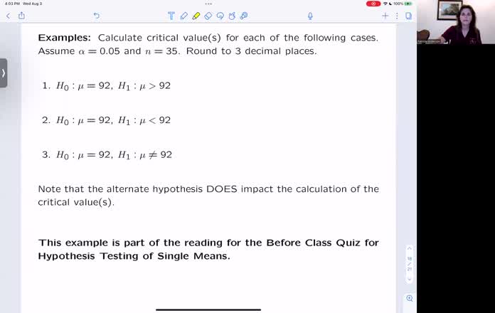 08 Calculating Critical Values Example