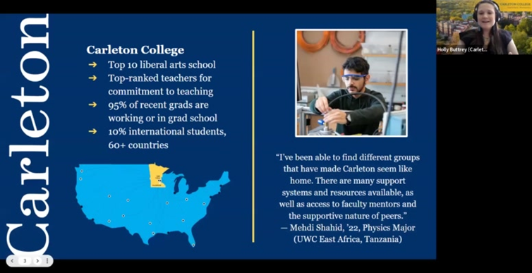 Carleton, CMC, Davidson, Middlebury: Undergraduate Research