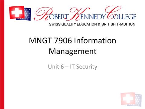 Unit 6 - IT Security