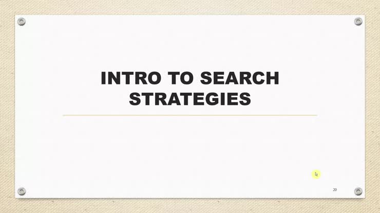 Introduction to Search Strategies