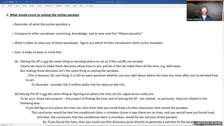 Sorites Paradox 2_What would count as solving it