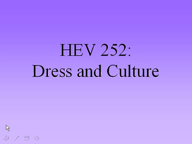 Introduction to Dress and Culture
