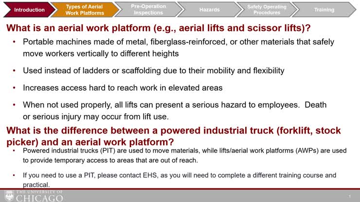 Aerial Lift and Scissor Lift Training_Module 04_Types of Lifts