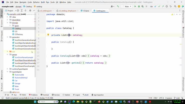 CS 240 - Parsing JSON