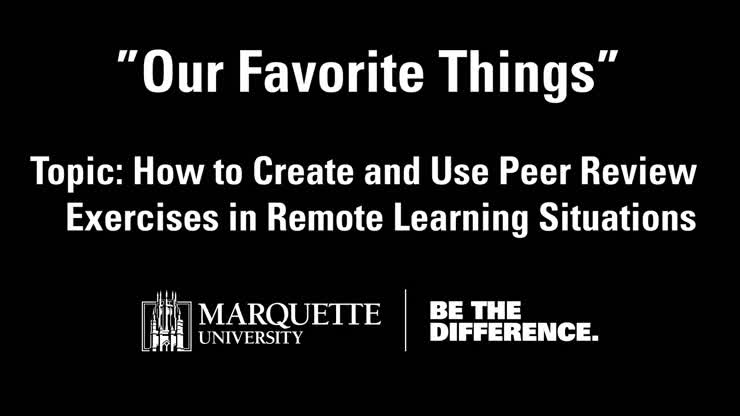 How to Create and Use Peer Review Exercises in Remote Learning Situations