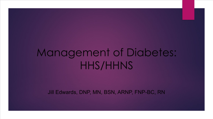 Management of Diabetes: HHS/HHNS