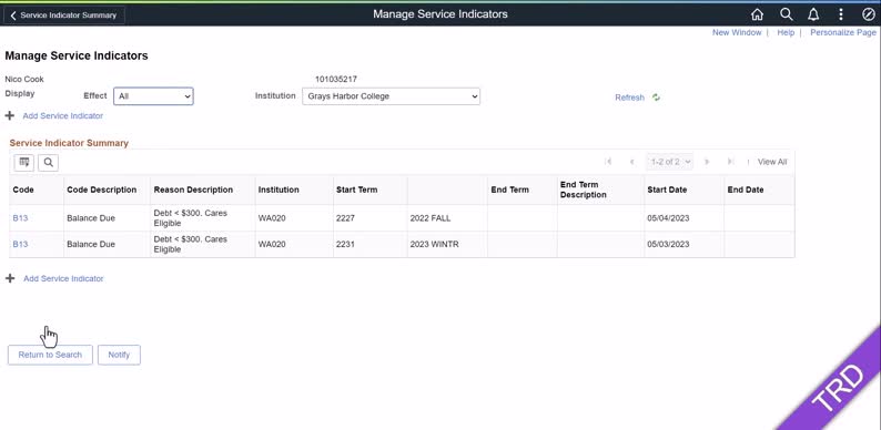 Assign Pending Write-Off Service Indicator - No Audio