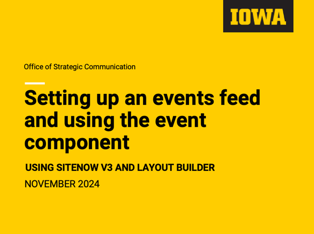 Training: Setting up an events feed and using the event component