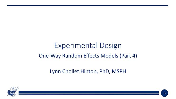 04 One-Way Random Effects Models (Part 4 - Example)