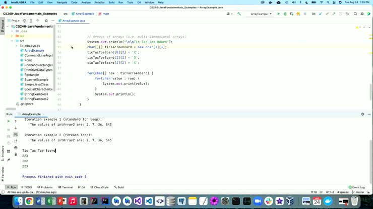 CS 240 - Arrays of Arrays