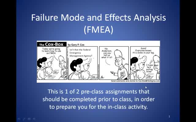 FMEA Mini Lecture