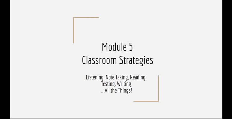 Module 5 EDUC 1100 Classroom Strategies Testing Goal Intro