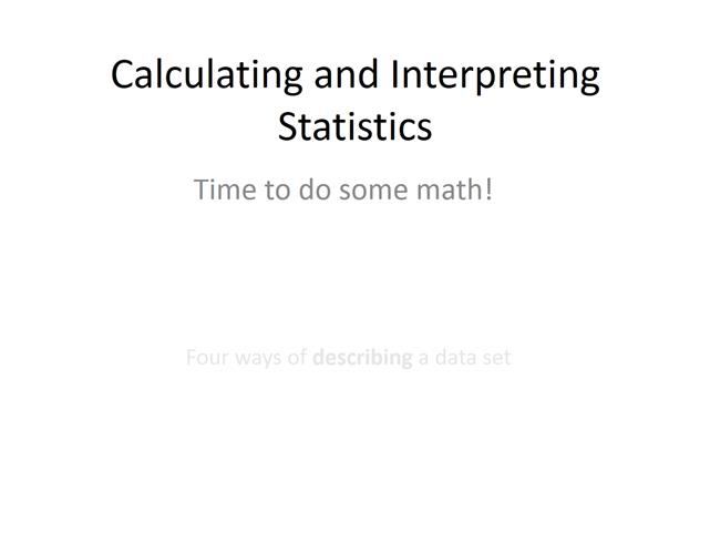 Descriptive Statistics Part 1