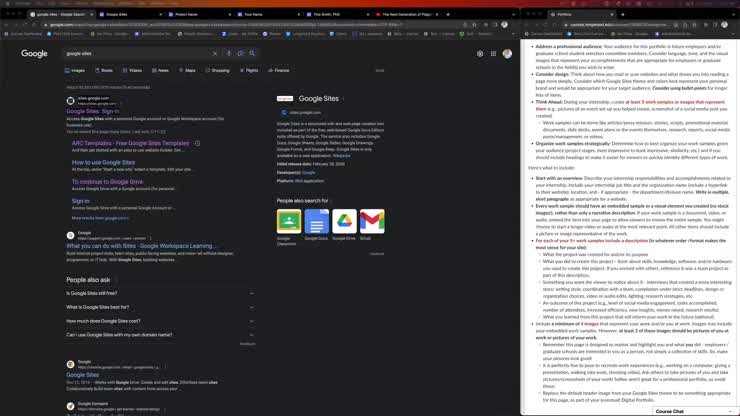 Google Sites Student Portfolio Overview